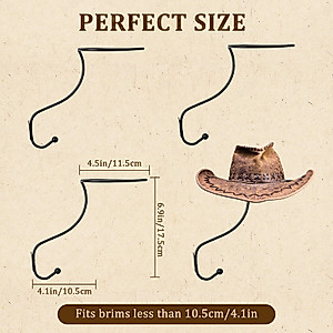 QUUREN Cowboy Hat Rack for Wall 4 Pack Rustic Metal Cowboy Hat Holder Cast Iron Cowboy Hat Hanger Western Horseshoe Hooks for Storage and Display at Closet Bedroom Living Room for Hats Coats Keys