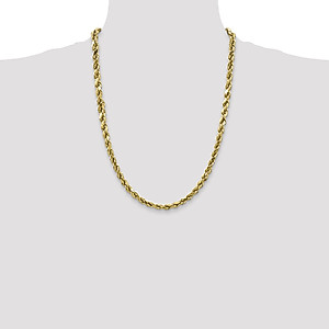 Avariah 10k Yellow Gold 4mm Semi-solid Diamond Cut Rope Chain - 24"