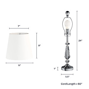 Lavish Home Crystal Candlestick Lamps, Faceted Shiny Matching Table Lamps for Living Room, Bedroom, Study Room - Stylish, Elegant, Modern Accent Lights for Any Home Decor - Set of 2 (Bulbs Included)