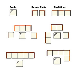 Solaste 6 Piece Patio Furniture Set, Outdoor Sectional Sofa with Tempered Glass Coffee Table, Wicker Rattan Patio Conversation Set with Cushions for Balcony, Backyard, Porch, Lawn, Blue