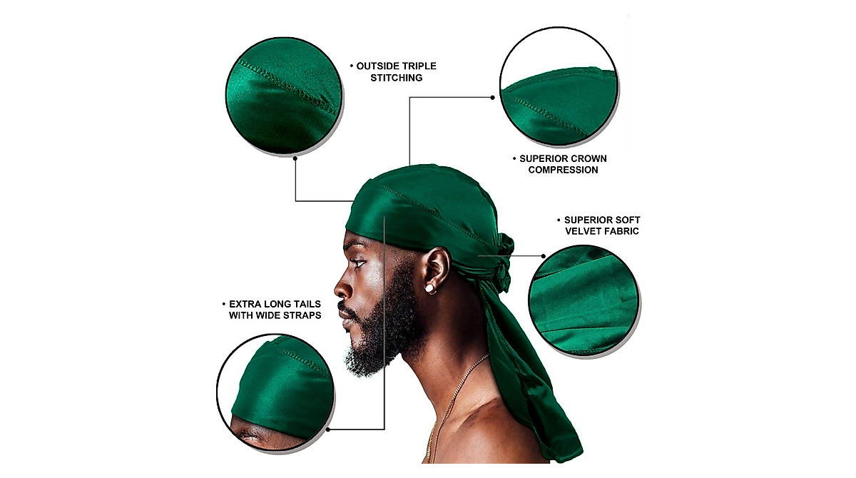 LEADUWAY 8Pcs Silky Durags - Style Your Waves