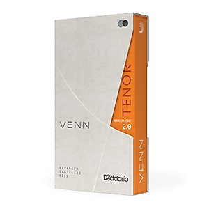D'Addario Woodwinds VENN G2 Synthetic Tenor Sax Reeds - Tenor Saxophone Reeds with Advanced Synthetic Reed Construction of Polymer Fibers, Resin, Natural Cane - Strength 2.0
