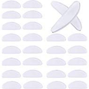 18 Pairs Eyeglasses Nose Silicone Pads Glasses Adhesive Anti-Slip Nosepads for Eyeglass Glasses Sunglasses (Transparent and Black, 1mm)