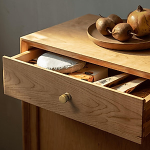 Yanxia Antique Brass Cabinet Knobs, Dresser Pulls for Kitchen, Vintage Drawer Hardware Handles for Bedroom, 1-1/8 Inches Diameter, 6 Pack (Model 9588)