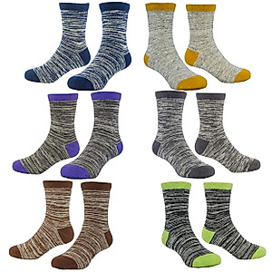 Hzcojulo Little Toddler Kids Boys Girls Fashion Cotton Socks -Assorted-6 Pairs,M/Shoe size 10.5-13/5-7Years