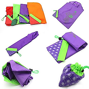 YUYIKES 10PCS Fruits Reusable Grocery Shopping Tote Bags Folding Pouch Storage Convenient for Travel