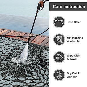 Anidaroel Outdoor Rugs 6x9ft for Patios Clearance Waterproof, Reversible Tropical Plastic Straw Camping Mat Outside Rug, Large Outdoor Area Rug for RV, Porch, Deck, Balcony, Picnic