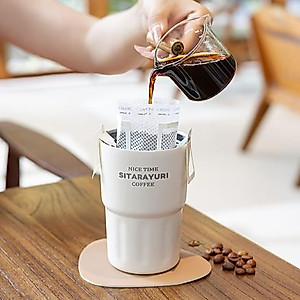 12 oz Stainless Steel Vacuum Insulated Tumbler, Travel Coffee Mug Spill Proof with Lid, Portable Thermal Mug for Keep Hot/Ice Coffee,Tea and Beer (White)