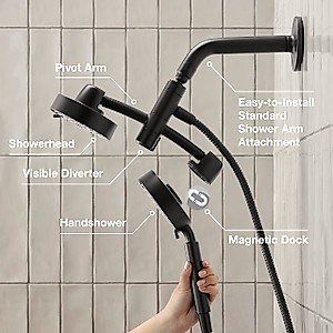 KOHLER 23219-CP Purist 2-in-1 Multifunction Shower Combo Kit, Rotating Showerhead with Handheld Shower Head, 2.5 GPM, Polished Chrome