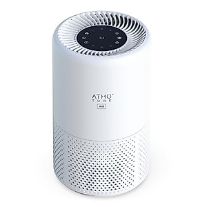 ATMOTUBE AIR HEPA Air Purifier with H13 Filter, Compact Design for Small Rooms, 3-Stage Filtration, Night Light, Sleep Mode, for Home Office, Bedroom