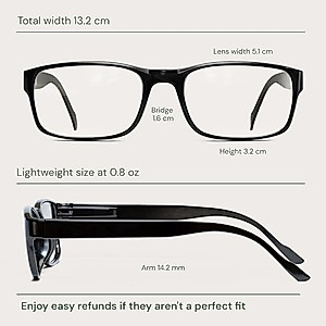 Gaoye 5 Pack Reading Glasses Men, Blue Light Blocking Readers, Mens Prescription glasses, 2.0