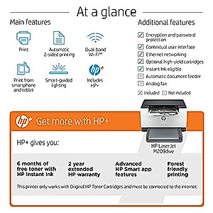 HP Laserjet M209dwe Wireless Black & White Printer - 6GW62E (Renewed)