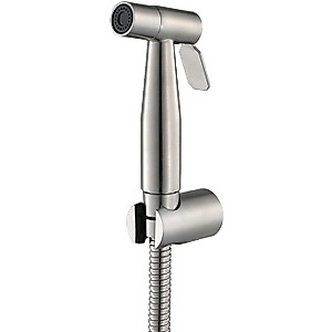 Handheld Toilet Bidet Sprayer, Stainless Steel Bidet Faucet, Bathroom Wall Mount Sprayer, Self Cleaning Bidet Hygienic Shower,Gun Metal Gray (Color : Brushed)