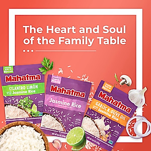 Mahatma Ready to Heat Jasmine Rice, Precooked Rice, Microwaveable in 90 Seconds, Six 8.8-Ounce Bags