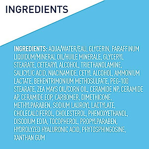 CeraVe Moisturizing Cream with Salicylic Acid | Exfoliating Body Cream with Lactic Acid, Hyaluronic Acid, Niacinamide, and Ceramides | Fragrance Free & Allergy Tested | 19 Ounce