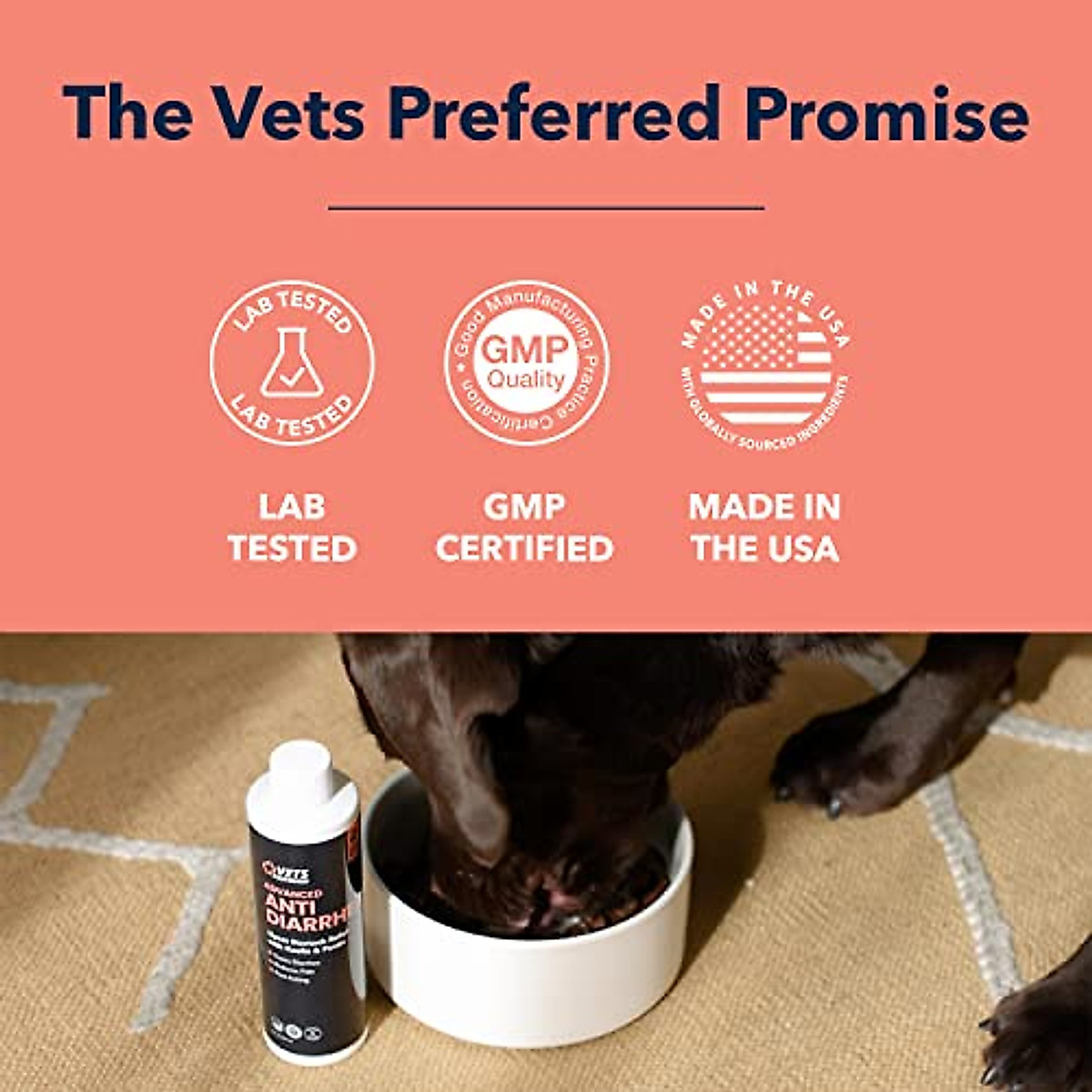 Vets Preferred Dog Anti Diarrhea Liquid - Dog Diarrhea Relief with Pectin and Kaolin (8 oz.) | Once Every 12 Hours for Dog Diarrhea & Dog Gas Relief
