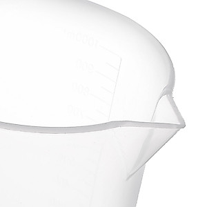 uxcell Measuring Cup 1000ml PP Plastic Graduated Beaker Transparent for Lab Kitchen liquids 3pcs