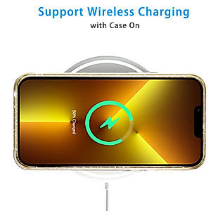 JJGoo Compatible with iPhone 13 Pro Max Case, Clear Glitter Sparkle Bling Slim Bumper Cover Soft Shockproof Phone Cases for iPhone 13 Pro Max (6.7 inch)