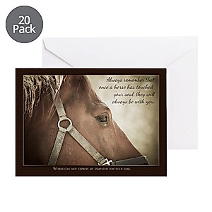 CafePress Horse Sympathy (Pk Of 20) Greeting Cards Greeting Card (20-pack), Note Card with Blank Inside, Birthday Card Glossy