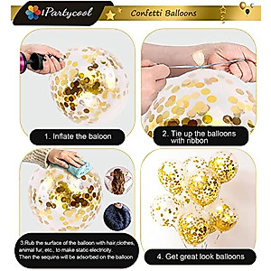 iPartycool 36pcs Birthday Decorations, Birthday Banner, 3D Foil Happy Birthday Balloons Big Star Confetti Metallic Balloons for Kids Girls Boys Men Women Adults Ecofriendly Party Supplies (White Gold)