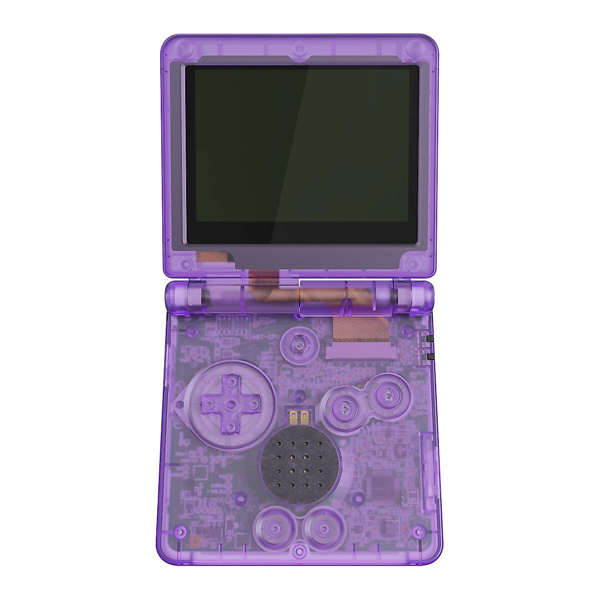 IPS Ready Upgraded eXtremeRate Clear Atomic Purple Custom Replacement Housing Shell for Gameboy Advance SP GBA SP – Compatible with Both IPS & Standard LCD – Console & Screen NOT Included