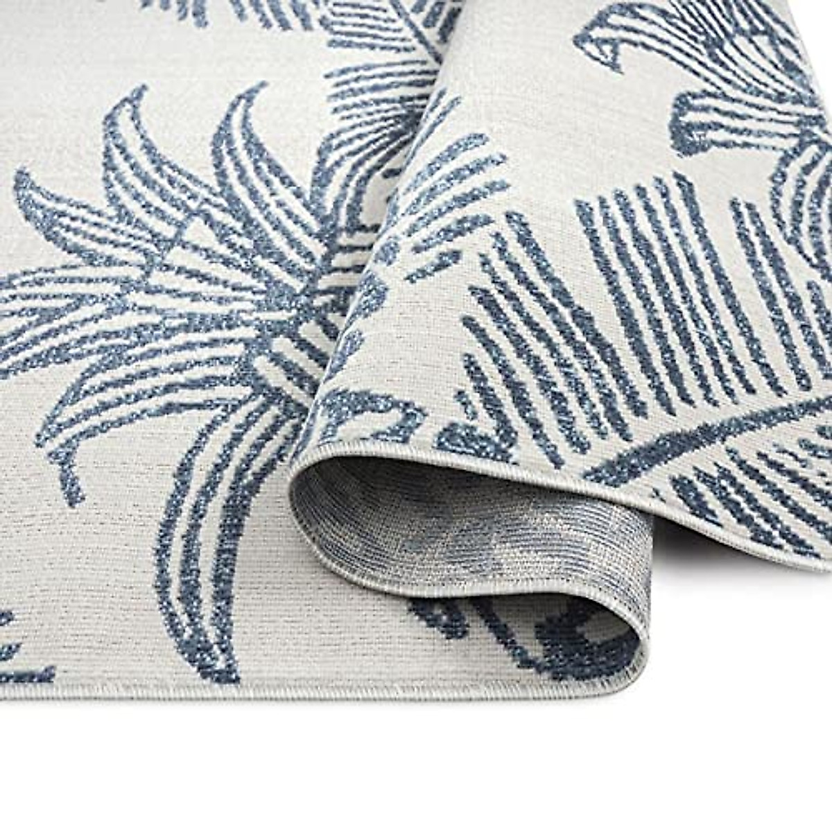 Tommy Bahama Malibu Pineapple Coastal Indoor/Outdoor Area Rug, Ivory/Navy, 5'3"x7'3"