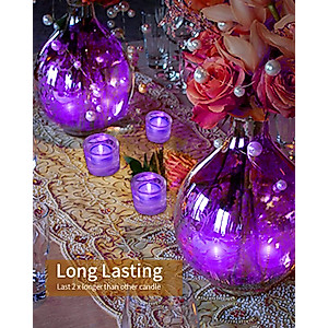 SHYMERY Submersible LED Light,Purple Waterproof Flameless Candle Tea Lights,Underwater Battery Operated Seasonal Festival Celebration Light for Table,Wedding Centerpieces, Party,Pack of 12