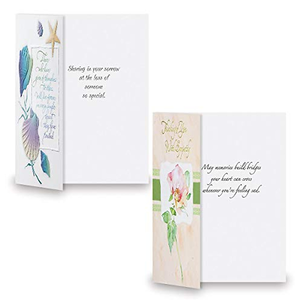 Current Deluxe Foil Sympathy Greeting Cards Value Pack - Set of 16 (8 designs) Large 5 x 7, Foil & Embossed Accents, Sentiments Inside, Thinking of You in Sympathy Cards, Envelopes Included
