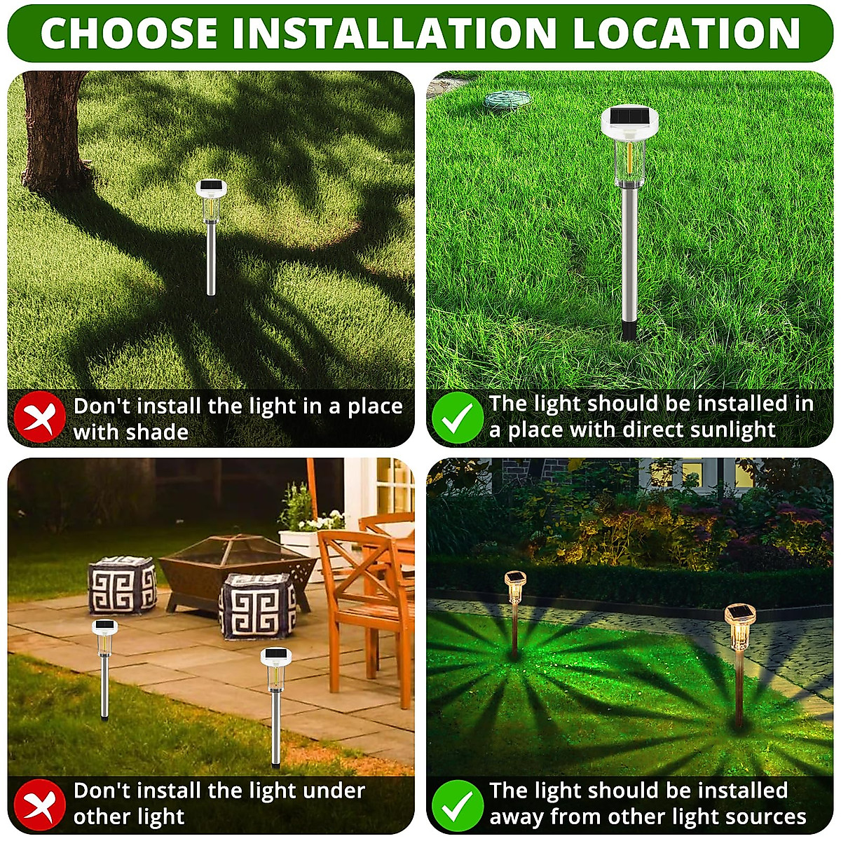 PEATOP Solar Outdoor Lights 10 Pack, Solar Powered Landscape Path Lights LED Solar Garden Lights IP67 Waterproof Lights Auto On/Off Lawn Lights for Walkway Yard Backyard Patio Driveway Decorative