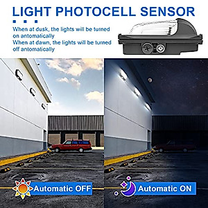 LED Wall Pack Light with Dusk-to-Dawn Photocell,120W/100W/80W Selectable, 0-10V Dimmable 15600LM 5000K Daylight Outdoor Wall Light,Replace 450W MH/HPS, IP65 120-277V AC for Parking Lot DLC & UL Listed