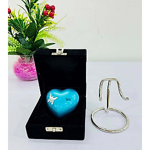 Small Love Heart Urn for Human Ashes | Mini Keepsake Funeral Ash Container for Human Remains with Display Stand, and Box Small Love Heart Pet Urn for Ashes
