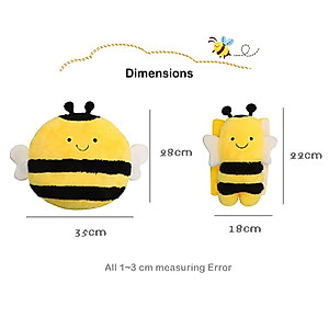 seemehappy Car Headrest Pillow, Cute Bee Neck Pillow for Car, Seat Belt Cover Shoulder Pad,Comfortable Soft Car Seat Pillow for Driving,Head Rest Cushion-Neck Pillow-1PCS