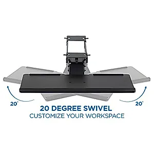 Mount-It! Under Desk Computer Keyboard and Mouse Tray, Ergonomic Keyboard Drawer with Gel Wrist Pad, Black