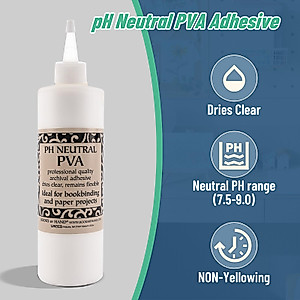 Books By Hand, PH Neutral PVA Adhesive, Archival Quality and Acid-Free, Dries Clear - 8 Ounce