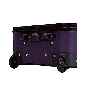 Rockland Fashion Expandable Softside Upright Luggage Set, Purple, 2-Piece (14/19)