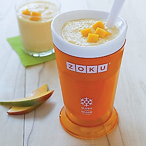 ZOKU Original Slush and Shake Maker, Compact Make and Serve Cup with Freezer Core Creates Single-Serving Smoothies, Slushies and Milkshakes in Minutes, BPA-free, Orange