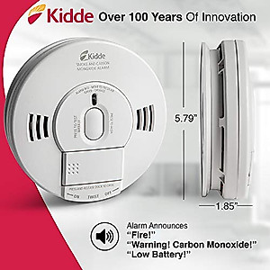Kidde 21007624 AC Photoelectric Smoke and Carbon Monoxide Detector Alarm | Hardwired with Battery Backup | Model # KN-COPE-IC