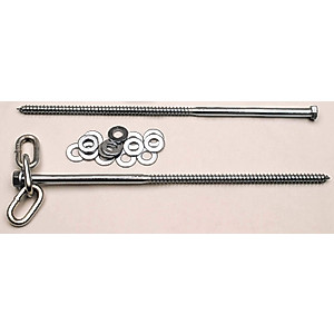 Lexar Industrial 12 pc Lag Screws 3/8 x 12 Tent Stakes Festival Kit with Chain Links and Washers