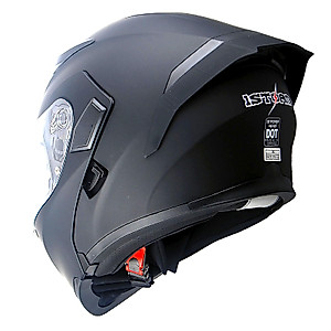1Storm Motorcycle Modular Full Face Helmet Flip up Dual Visor Sun Shield: HB89 Matt Black; Size XL