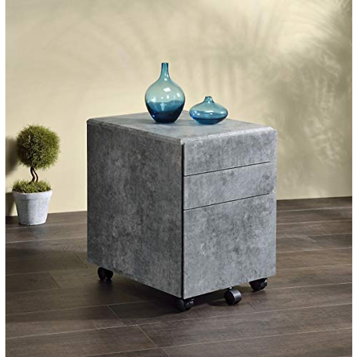 Acme Furniture Jurgen File Cabinet, Faux Concrete