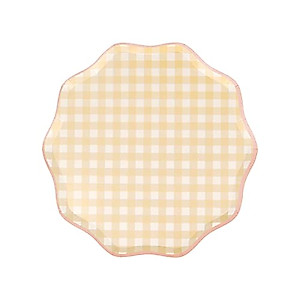 Meri Meri Easter Gingham Paper Plates (Pack of 12), Disposable Plates for Party, Easter Paper Plates