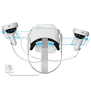 RCstyle Hibloks VR Wall Mount Charging Dock for Meta/Oculus Quest 2, RGB LED VR Stand for Meta/Oculus Quest 2 Accessories,Magnetic Charging Station for Quest 2 Headset and Controller
