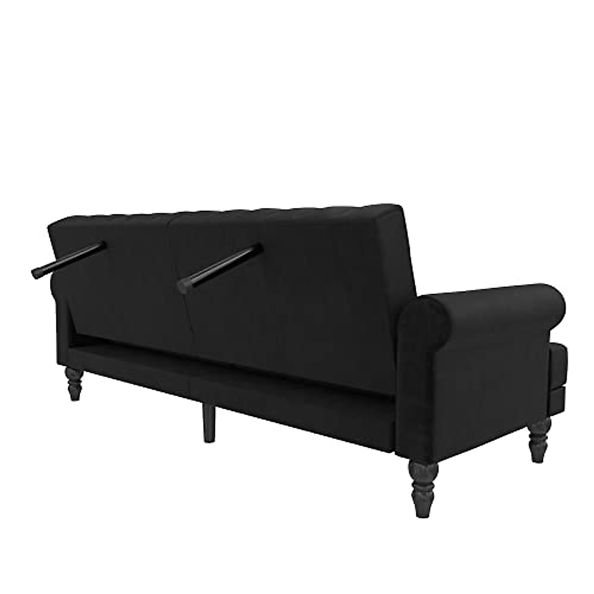 Novogratz Cassidy Upholstered Futon, Black Velvet