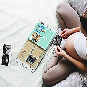 RubyRoo Baby Memory Book - Milestone Keepsake Baby Photo Album - First 5 Years Scrapbook Journal for Baby Boy or Girl - Pregnancy Gift for Baby Shower, Newborn Gender Neutral Record Book - Woodland