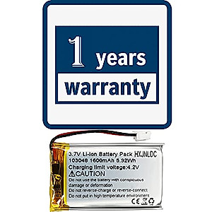 DC 3.7V 1600mAh 103048 Rechargeable Polymer Lithium ion Battery Replacement for DIY 3.7-5V Electronic Product, Mobile Energy Storage Power Supply