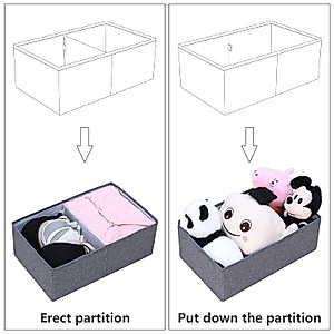 iwill CREATE PRO 2 PCS Drawer Organizer Cubes, Drawer Storage Baskets for Bedroom, Living Room, Shelves, Closet, Black Gray