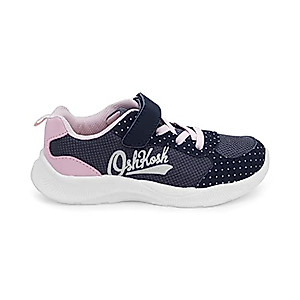 OshKosh B'Gosh Girls Retra Sneaker, Navy/Silver, 11 Little Kid