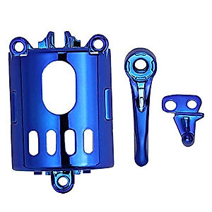 yotijar DIY Modified Hair Clipper Parts, 3pcs/Set Motor Cover Case Shell Adjustor Bar & Switch Kit for Wahl 8591/8148/8504 Cordless Hair Clippers - Blue