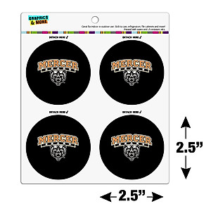 Mercer University Secondary Logo Refrigerator Fridge Locker Vinyl Circle Magnet Set