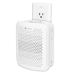 germguardian AP201W Pluggable Air Purifier with Nightlight, Odor-Eliminating Aromatherapy Essential Oil Pad Included, 7-in Pluggable Air Purifier, White